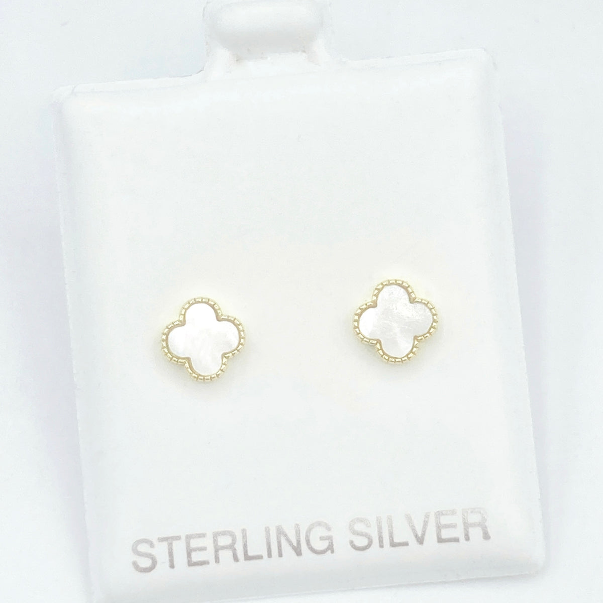Petite Mother of Pearl Clover Stud Earrings – The Sterling Society