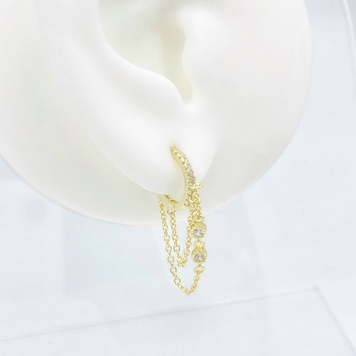 Studded Gold Chain Drip Hoops – The Sterling Society