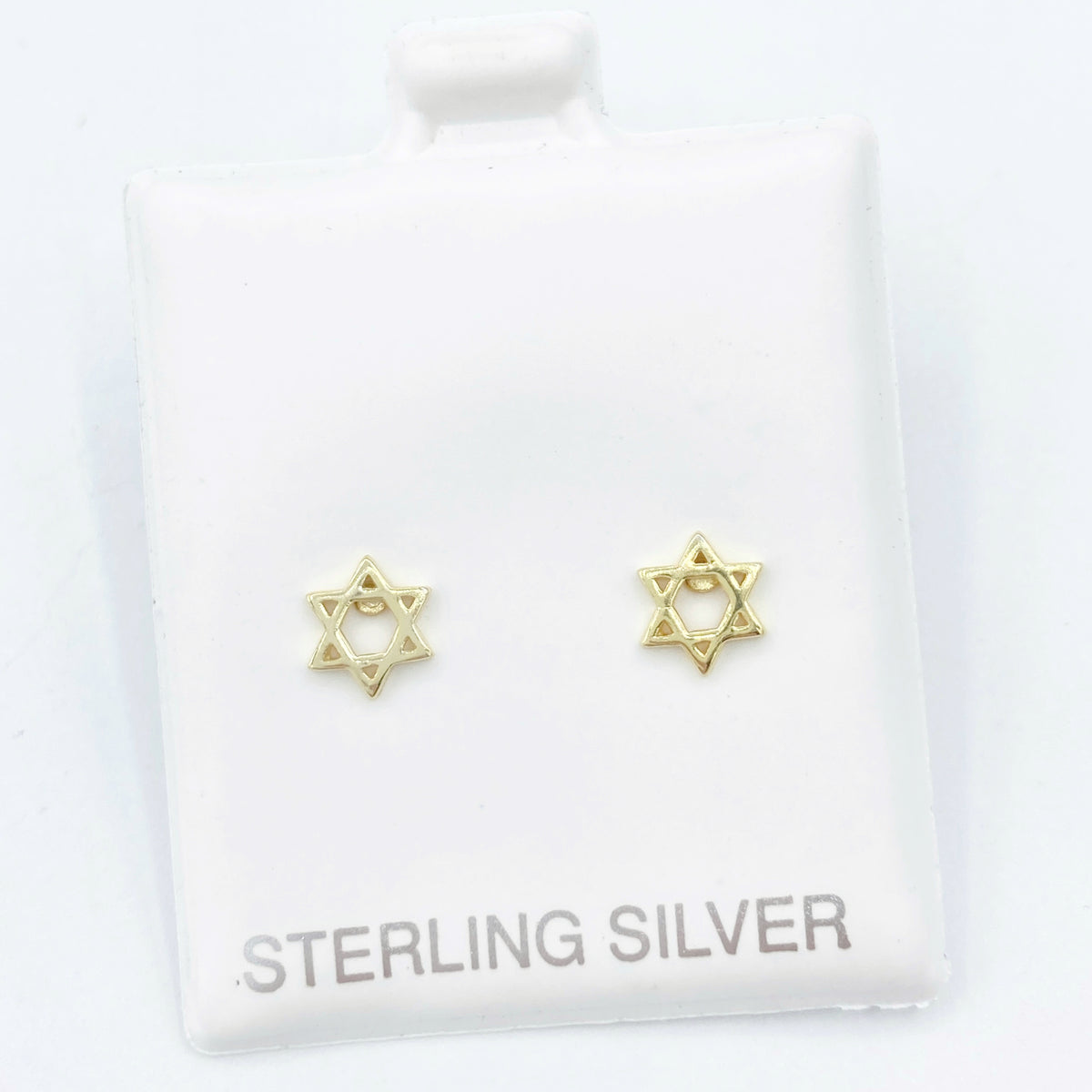 Petite Magen David Studs - Gold or Silver – The Sterling Society